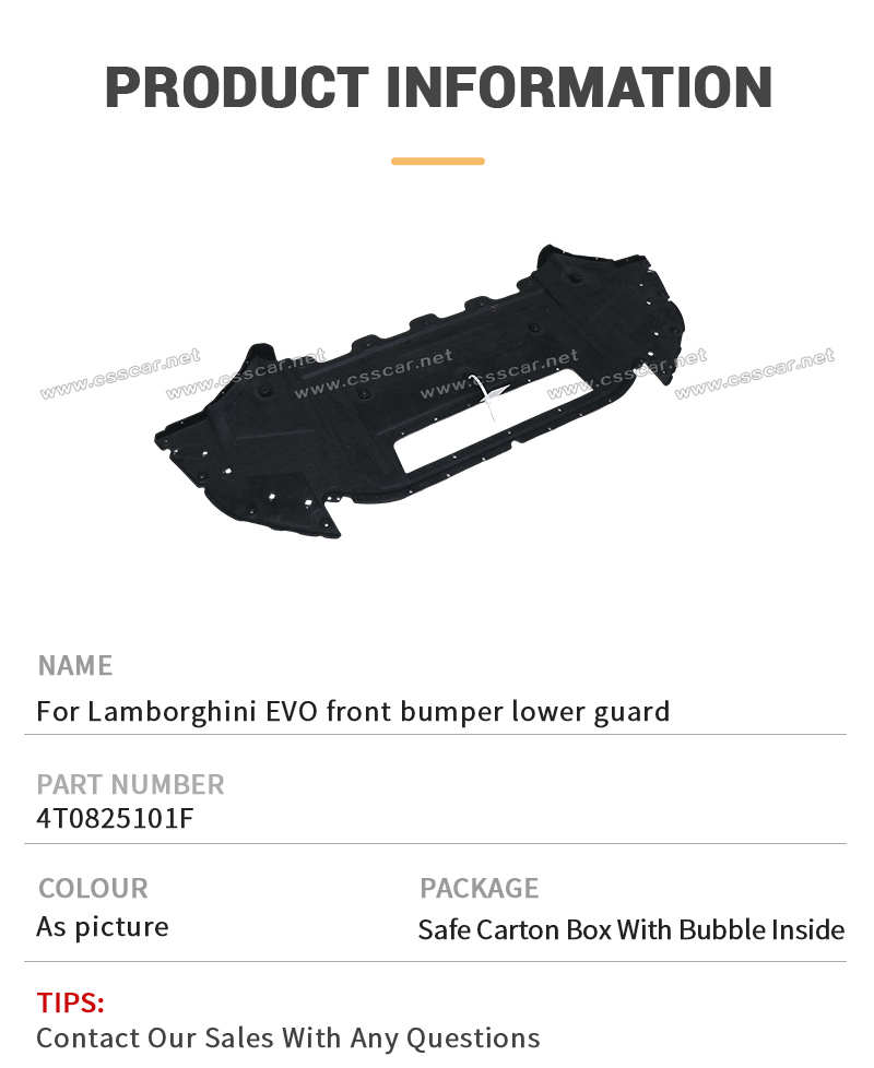 New Arrival OEM front bumper lower guard For Lamborghini EVO 4T0825101F