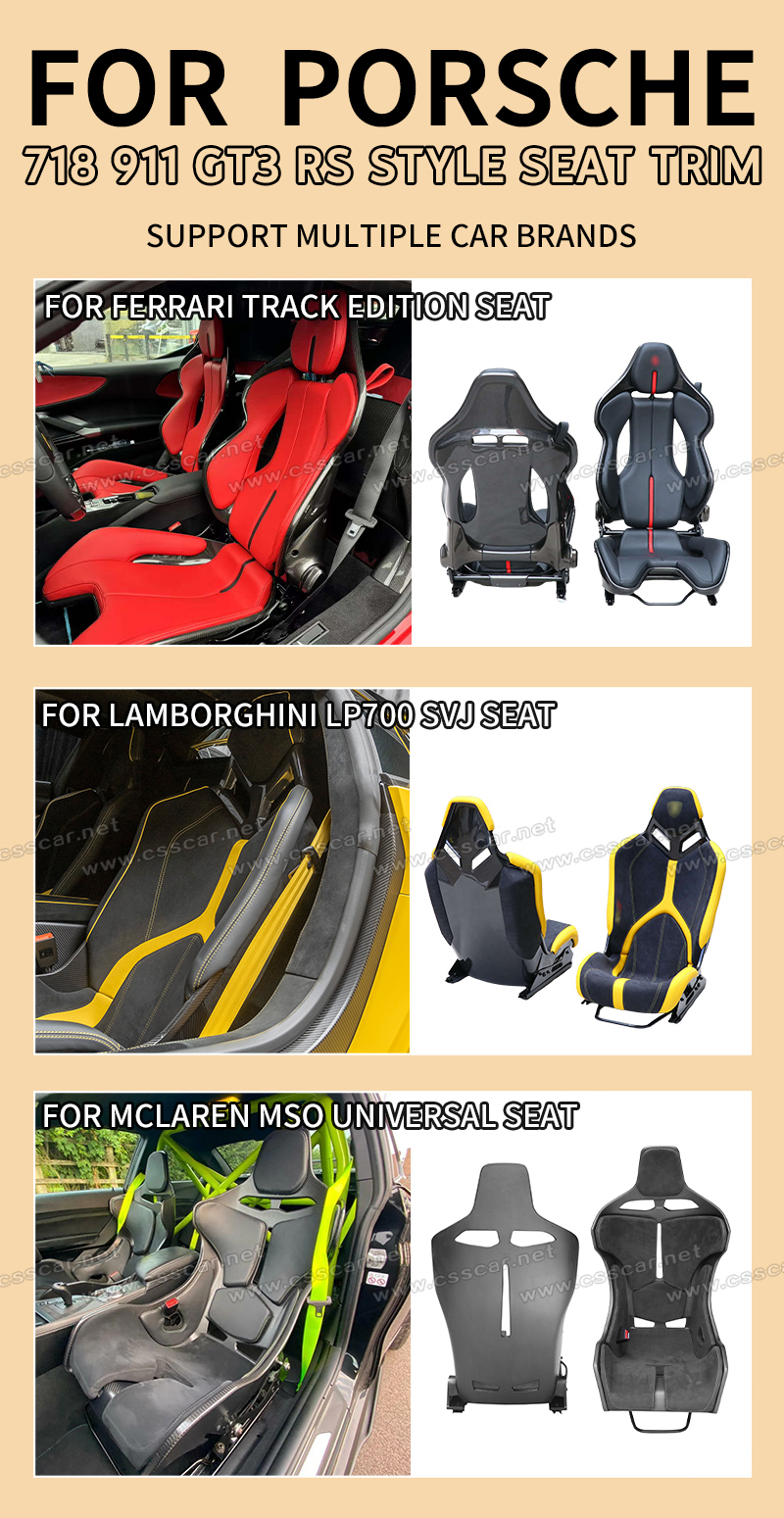 For Porsche 718 911 GT3 RS style Seat trim