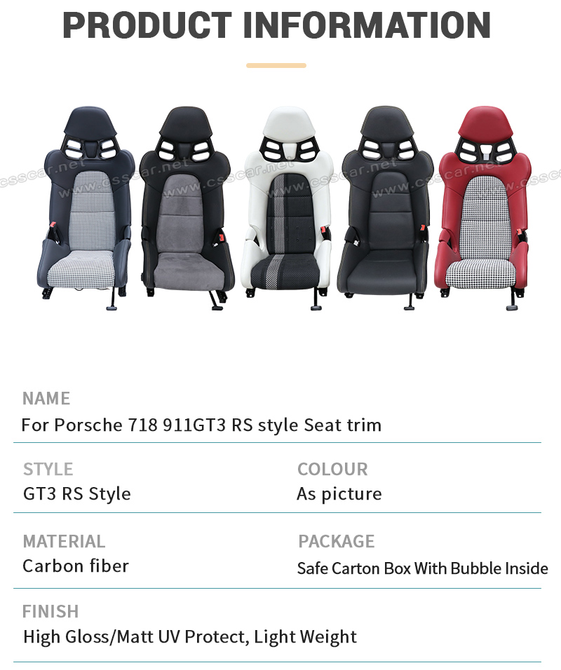For Porsche 718 911 GT3 RS style Seat trim