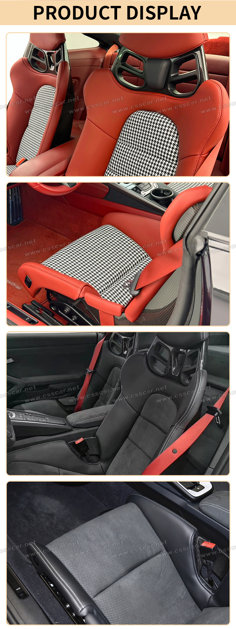 For Porsche 718 911 GT3 RS style Seat trim
