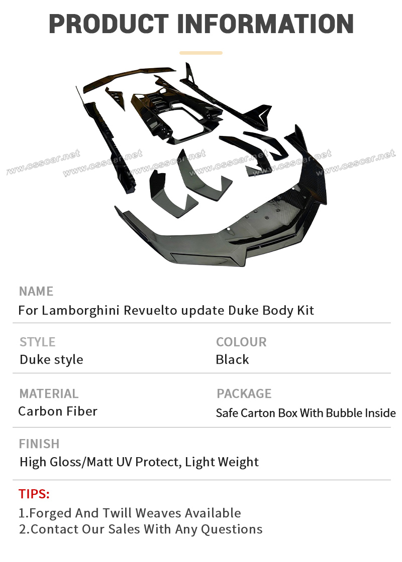 For Lamborghini revuelto duke style body kit